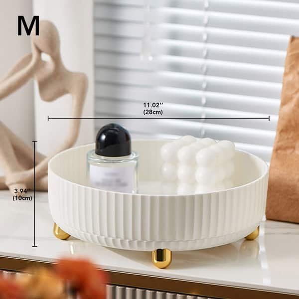 Multi-function Light Luxury Cosmetic Rotating Round Storage Tray - Bed ...