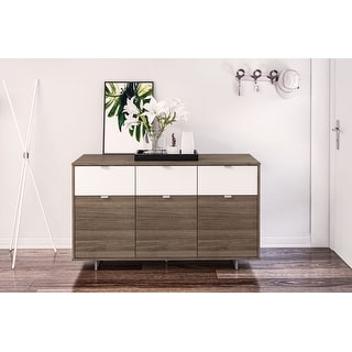 Montana 53 inch Sideboard with 3 Doors, Walnut & White - Bed Bath ...