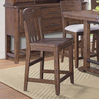 Danville 19" Wide Library Counter Chair with 4 Legs in Deep Brown - Bed ...