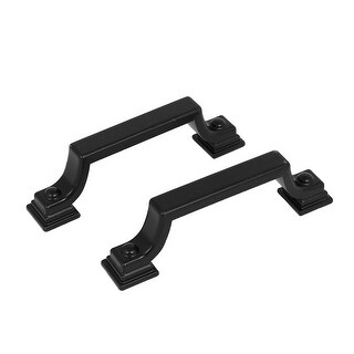 Closet Cabinet Metal Bridge Shaped Pull Handles Black 92x16x23mm 2pcs ...