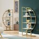 Round Bookshelf 4 Tiers Gold Ladder Shelf Bookcase Modern Open ...