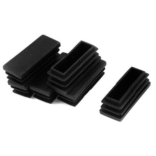 0.8" x 2" Black Rectangular Pipe Tubing Insert Caps Repair Part 6 Pcs ...