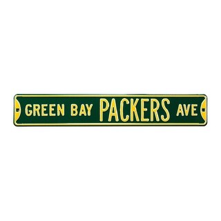 NFL Teams Steel Street Sign - GREEN BAY PACKERS AVE - 36" x 6" - Bed ...