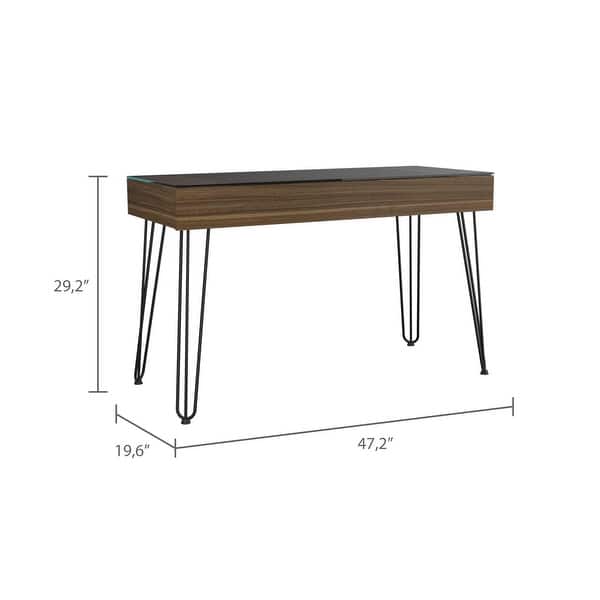 Simple 1-Drawer Writing Desk with Metal Hairpin Legs - Bed Bath ...