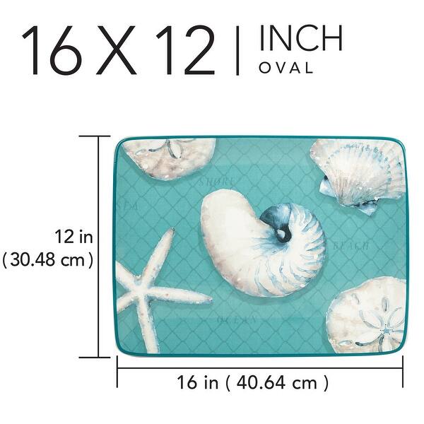Certified International Ocean View Rectangular Platter - 16" x 12" x 1. ...