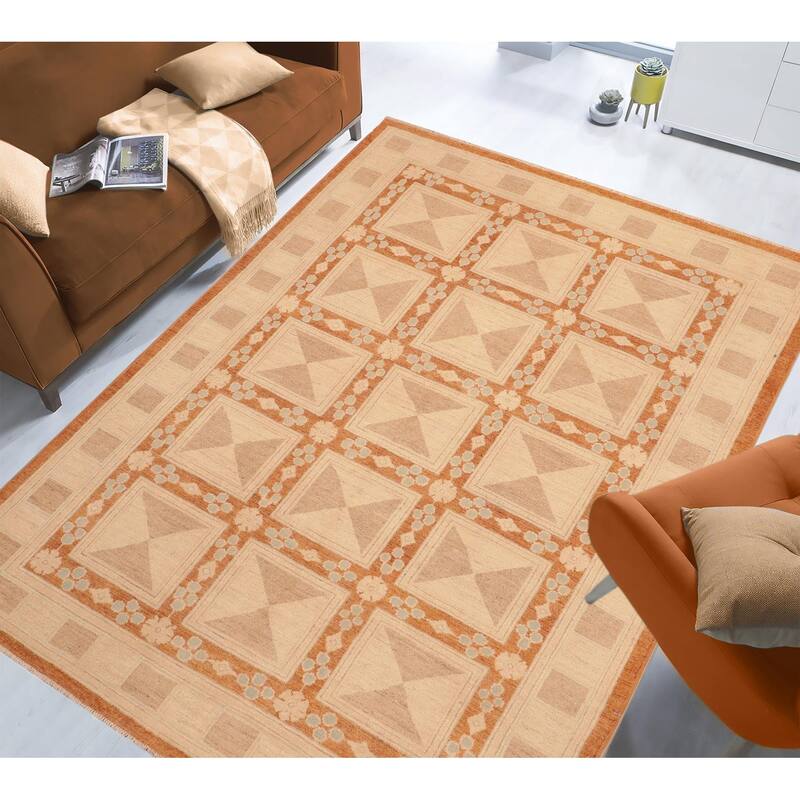 Oriental Ziegler Perry Rust Tan Hand-knotted Wool Rug - 6 ft. 0 in. X 8 ...