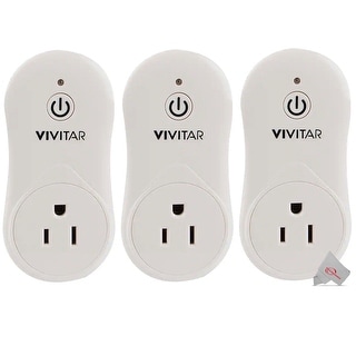 3x Vivitar Smart Home Wi-Fi Outlet + USB Port Compatible with Alexa and ...