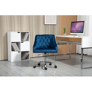 Velvet Vanity Chair Tufted Cushions Desk Chair Swivel Task Chairs - Bed ...