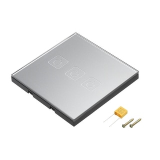 Touch Lamp Switch 3 Gang 1 Way Tempered Glass Panel Grey 86mmx86mm ...