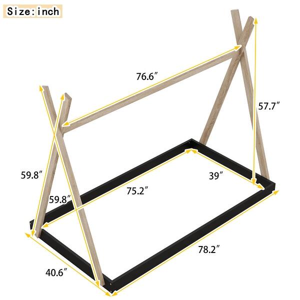Twin Size Triangle Structure X-shaped Safety Railing Tent Floor Bed ...