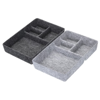 Felt Drawer Organizer, 2 Pack 4 Compartments Drawers Organizer Trays ...