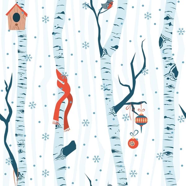 Blue Birch Tree Pattern Wallpaper - Bed Bath & Beyond - 32769684