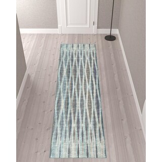 HomeRoots 3' X 10' Blue Ombre Tufted Runner Rug - 120 - Bed Bath ...