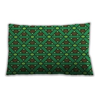 Ahgly Company Patterned Indoor-Outdoor Dark Forest Green Lumbar Throw ...