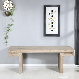 48" MDF Coffee Table with Dual-Tier Wood Veneer Design with Staggered ...