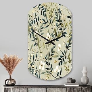 Designart - Zen Foliage - Plants Large Wall Clocks - Metal Bohemian ...