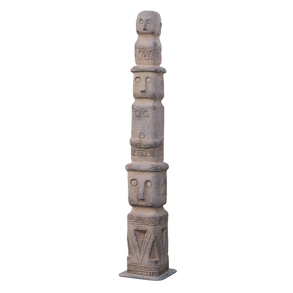 A&B Home 34-inch Aged Grey Totem Carved Figure Tribe Decor - Bed Bath ...