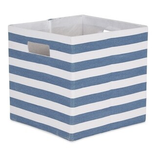 Striped Square Storage Bin - 11" - Blue - Bed Bath & Beyond - 36713918