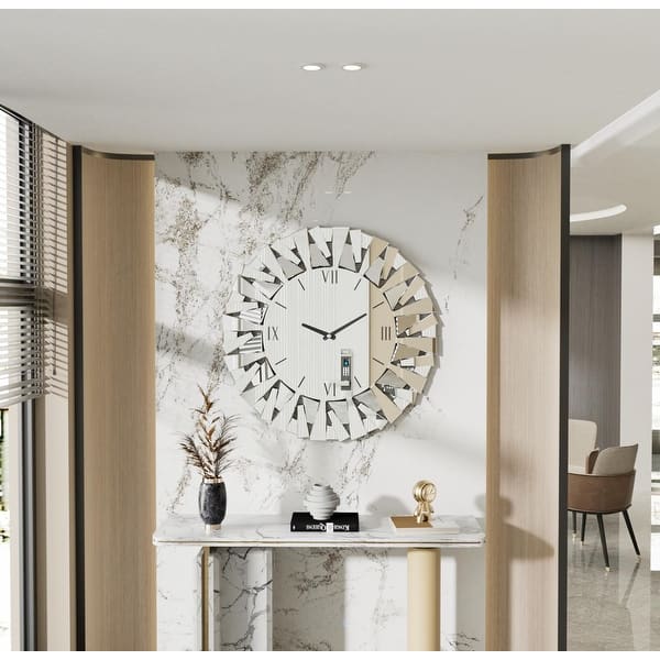 mirrored wall clock 80cm