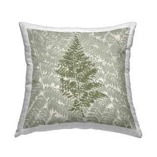 Stupell Fern Pattern Leaf Cottage Nature Printed Outdoor Throw Pillow ...