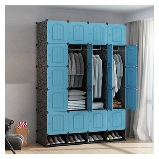 Bedroom Wardrobe, Locker with Door DIY Removable Storage Cabinet Easy ...