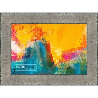 25x19 Traditional Silver Complete Wood Picture Frame with UV Acrylic ...