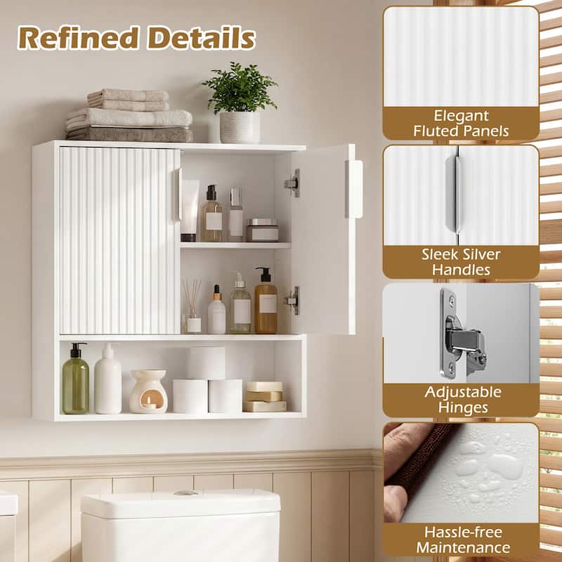 Gymax Bathroom Wall Cabinet Over-the-Toilet Medicine Cabinet w/ 2 ...
