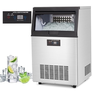 Commercial Ice Maker Machine 90lbs/24H, Stainless Steel Under Counter ...