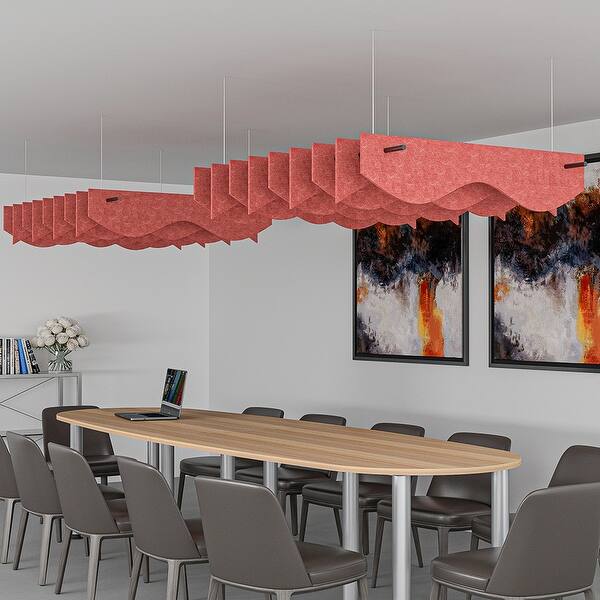 eSCAPE Series 5'L x 10"H Alternating Cloud Acoustical Ceiling Baffles ...