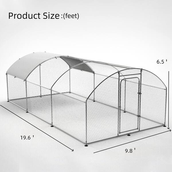 Metal Large Chicken Coop Walk-in Poultry Cage Large Chicken Run Arc ...