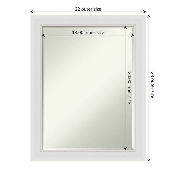 Petite Bevel Wall Mirror - Flair Polished Nickel Frame - 22 x 28 in ...