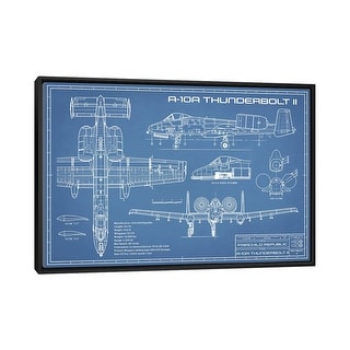 iCanvas "A-10 Thunderbolt II (Warthog) Airplane Blueprint" by Action ...