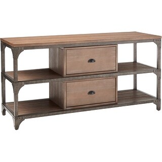 60" Side Table TV Stand with 2 Drawer, 4 Media Shelf&Metal Base - Bed ...