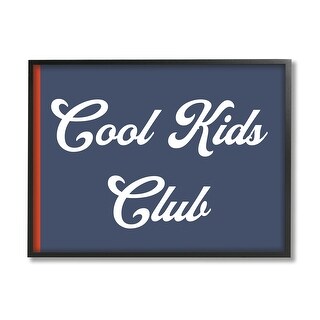 Stupell Cool Kids Club Children's Sign Bold Red Blue Framed Wall Art ...