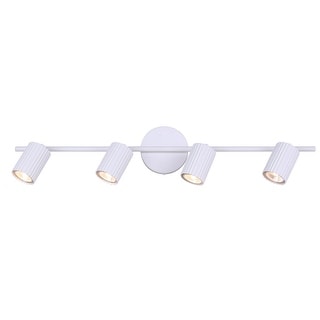 REXTON 4 Light 29 in. Ceiling/Wall Matte White Track Light Kit with ...