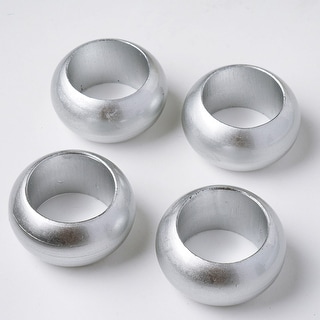 Silver Acrylic Napkin Rings Set - Bed Bath & Beyond - 39405814