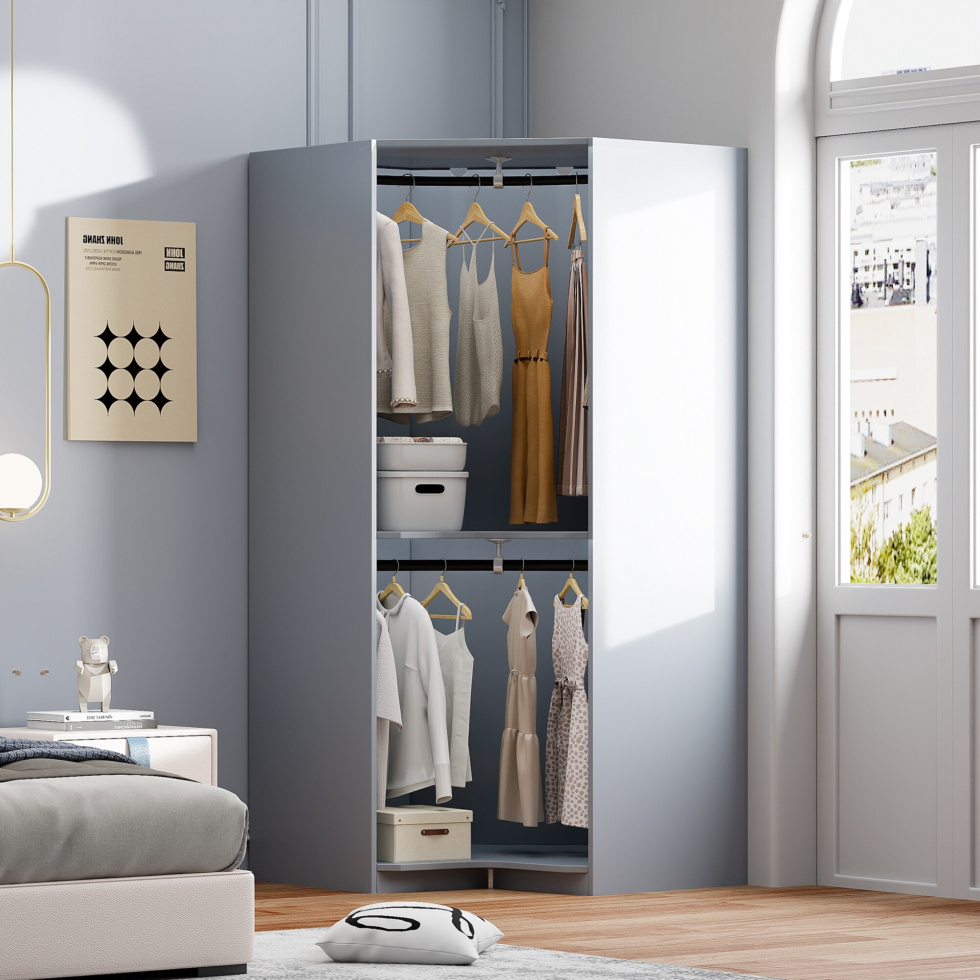 Corner almirah for bedroom store