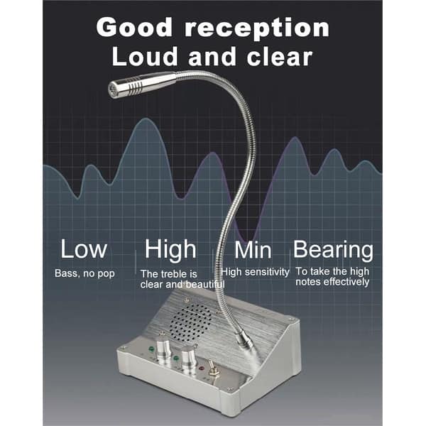 Dual-Way Talk Through Window Glass Counter Intercom For Station Office ...