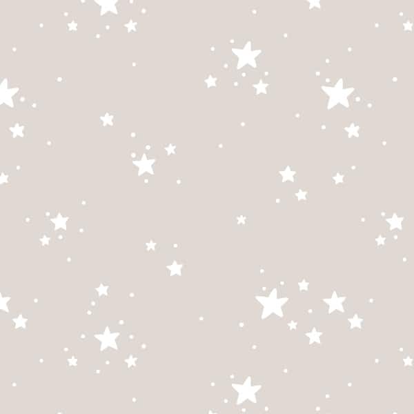 Starry Sky - White Stars on Gray Background Removable Peel and Stick ...