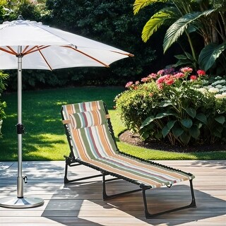 Patio Breathable Mesh Folding Sun Tanning Chair with Pillow - Bed Bath ...