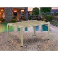 East West Furniture Outdoor Wicker Dining Table - PE Wicker Table with ...