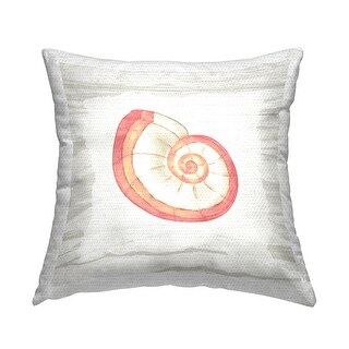 Stupell Aquatic Pink Nautilus Seashell Printed Outdoor Throw Pillow ...