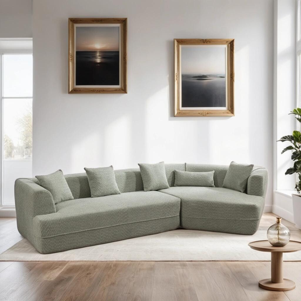 light green corner sofa