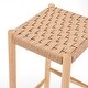 2-Pack Industrial Bar Stools, Kraft Paper Cord Seats With Rubberwood ...