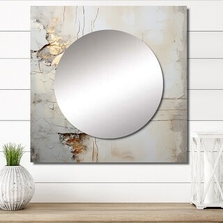 Designart "grey and white nature split" Abstract Shapes Wall Mirror ...