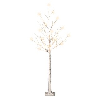 Puleo International Set of 2 6 ft. Pre-Lit White Artificial Twig Tree ...