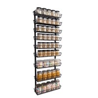 Adjustable Wall Mount Spice Rack, 9-Tier Dual-use (Multi-use) Organizer ...