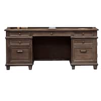 Carson Credenza, Wood Office Desk, Writing Table, Gray - Bed Bath ...