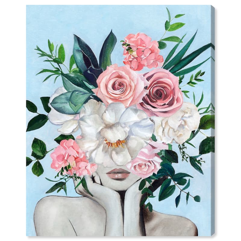 Wynwood Studio Canvas Floral and Botanical Wake me up Blue and Light ...