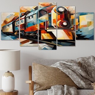Designart "Abstract Train Cubist Expressions II" Transportation ...